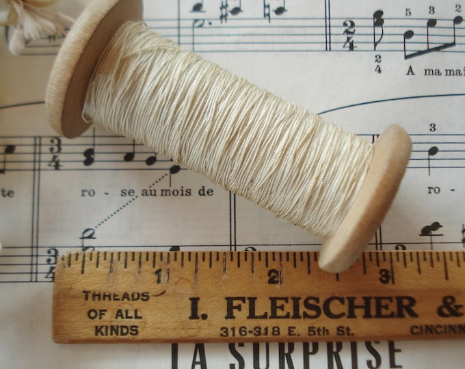 Vintage Wood Spool Soft Ivory Rayon Twist Thread Hand Sewing - Etsy