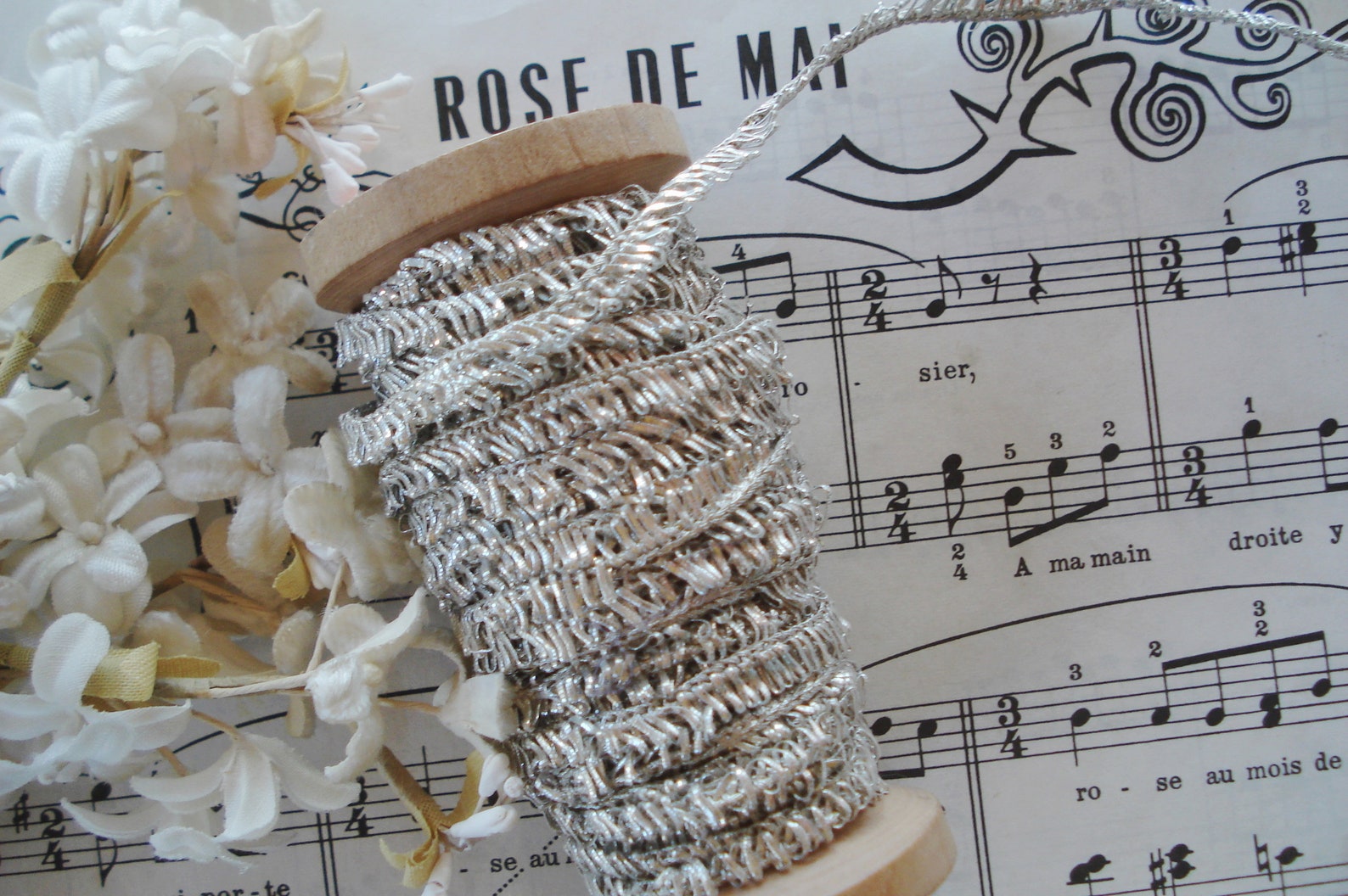 1y Antique French 1/4 Silver Flat Metal Couching Thread - Etsy