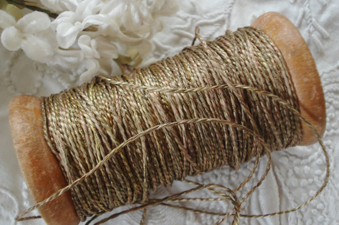 1y Antique French Ombre Silk Gold Metal 5-ply Thread Metallic | Etsy