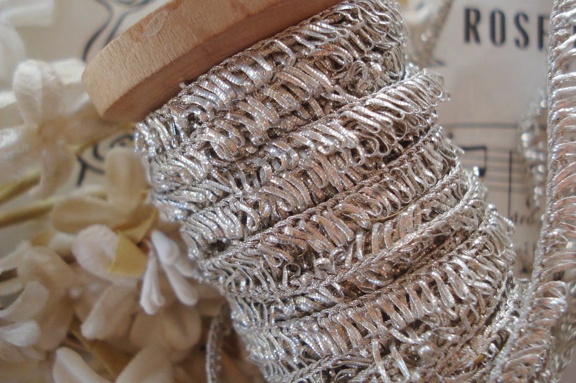 1y Antique French 1/4 Silver Flat Metal Couching Thread - Etsy