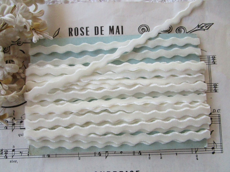 2y Vintage French 1/4 White Ric Rac Lush Rayon Velvet - Etsy
