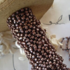 1y Antique Czech Mauve Plum Glass Seed Bead "schlung" Couching Vestment ...