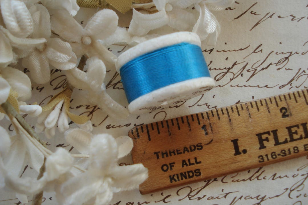 Vintage Talon Peacock Blue 248 Pure Silk Spool Button Hole Twist Hand ...