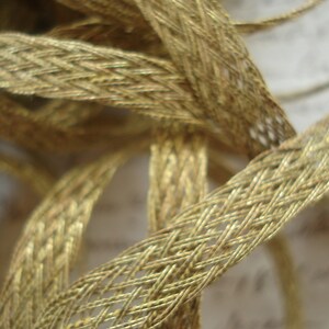 1y Antique C1920's French Metal Thread Spreadable Ruching Metallic ...