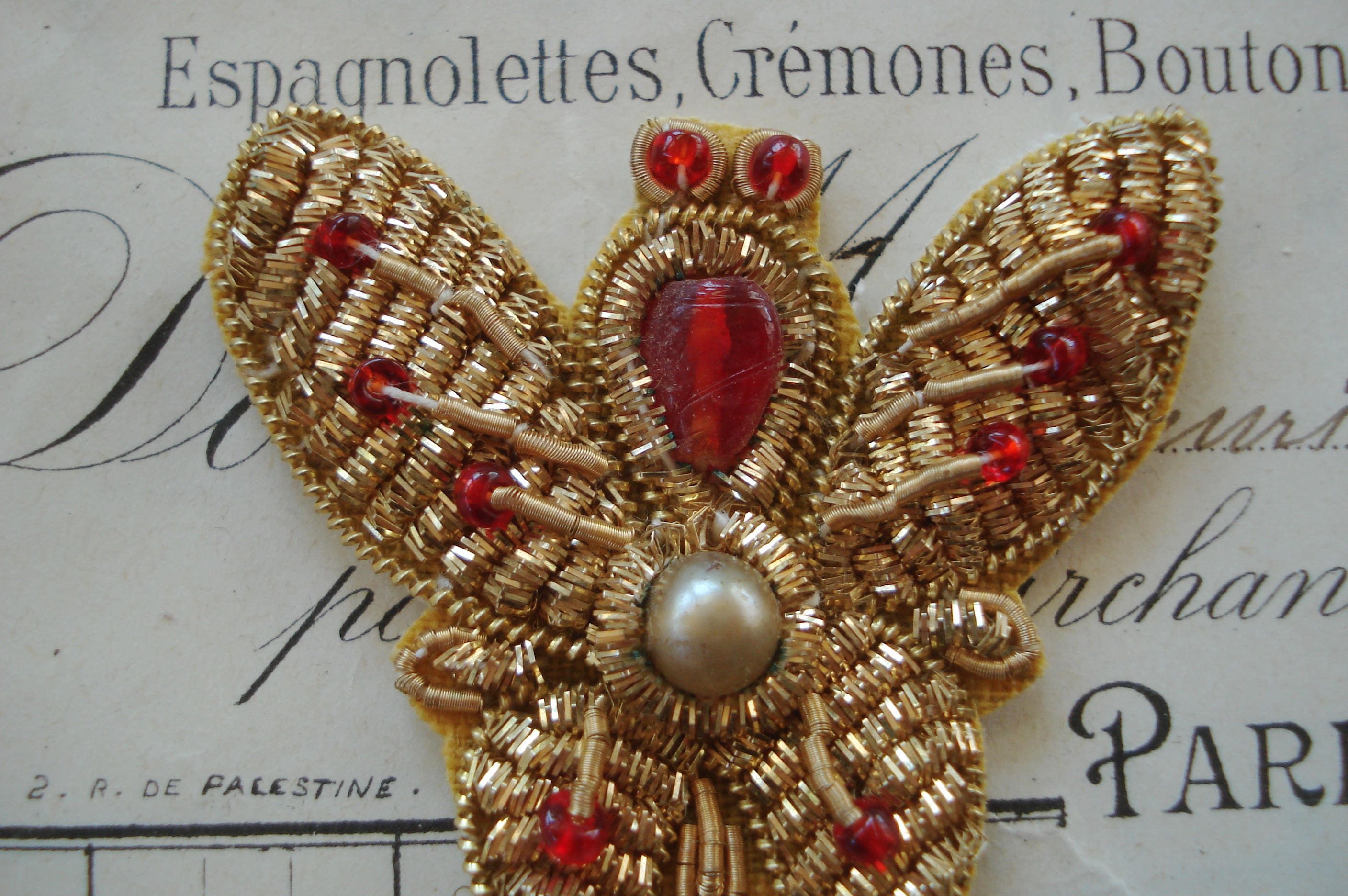 1 Piece Vintage Hand Made Gold Bullion Glass Beads Faux Pearl | Etsy