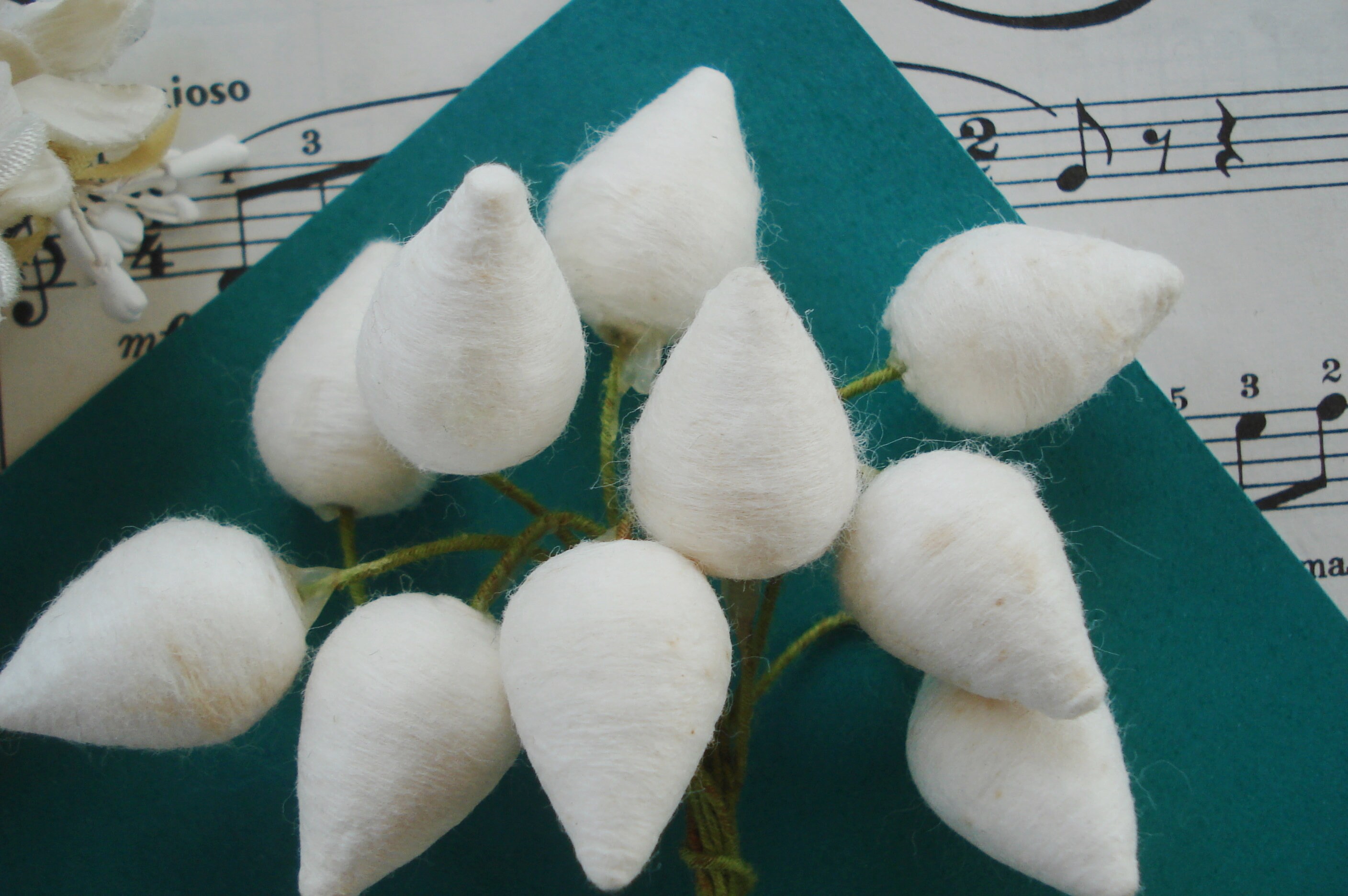 Bundle Vintage White Spun Cotton Rose Bud Pods Millinery | Etsy