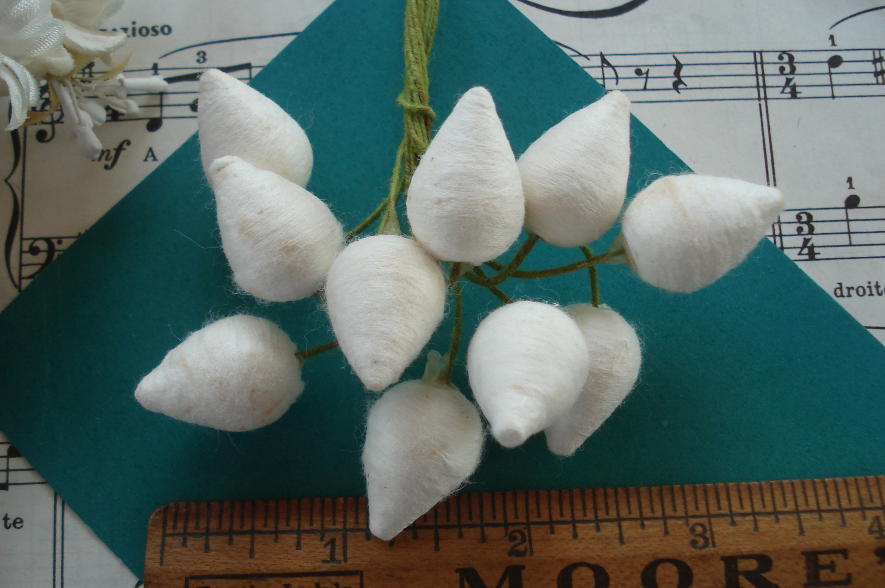 Bundle Vintage White Spun Cotton Rose Bud Pods Millinery | Etsy