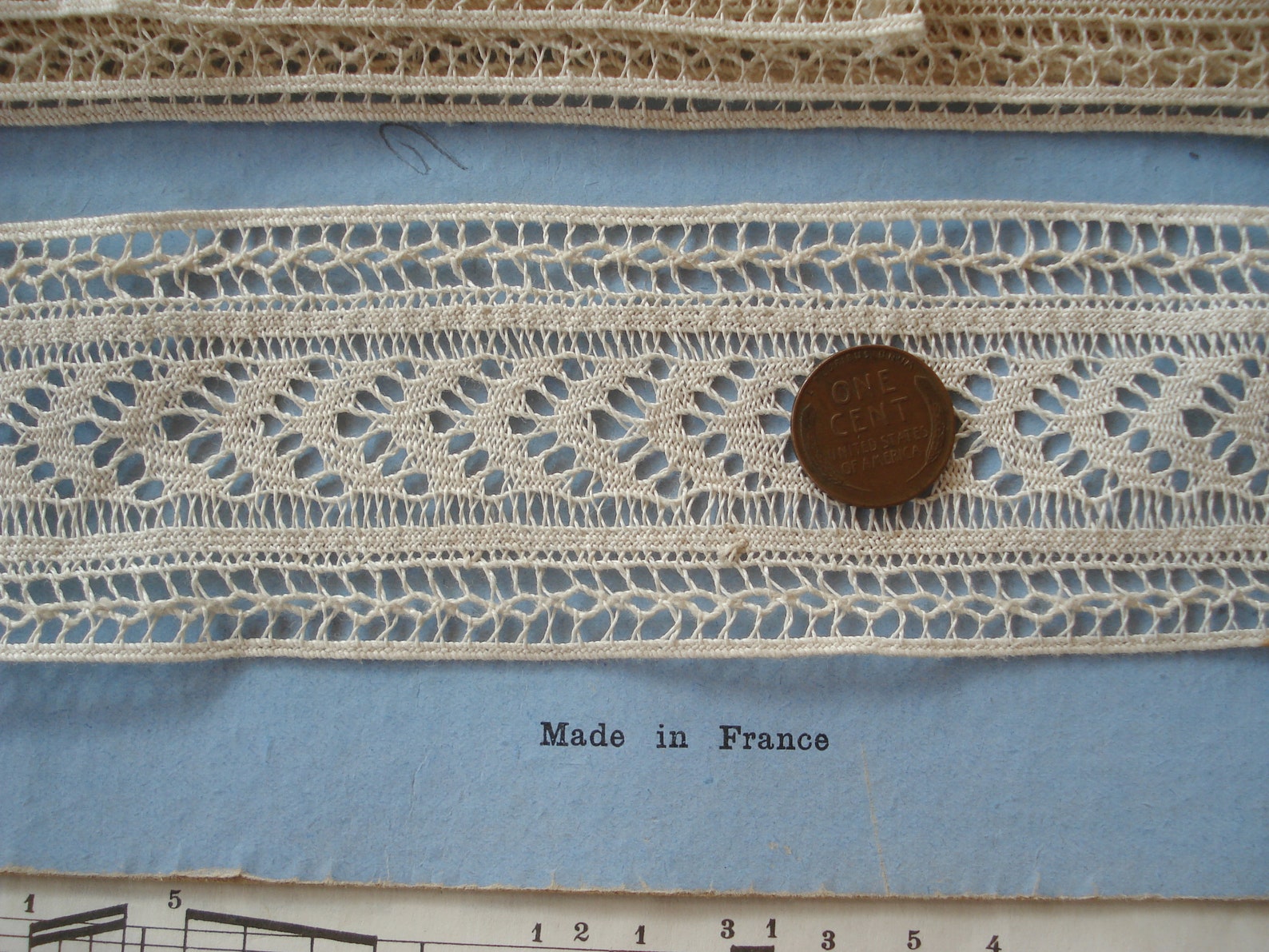 1y Vintage French 2 Ivory Torchon Beading Geometric - Etsy