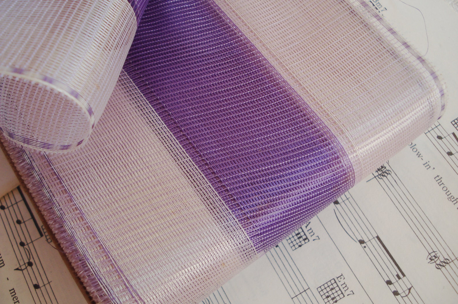 1y Vintage French 4" Light Lilac & Purple Horsehair Lace Net Crinoline ...