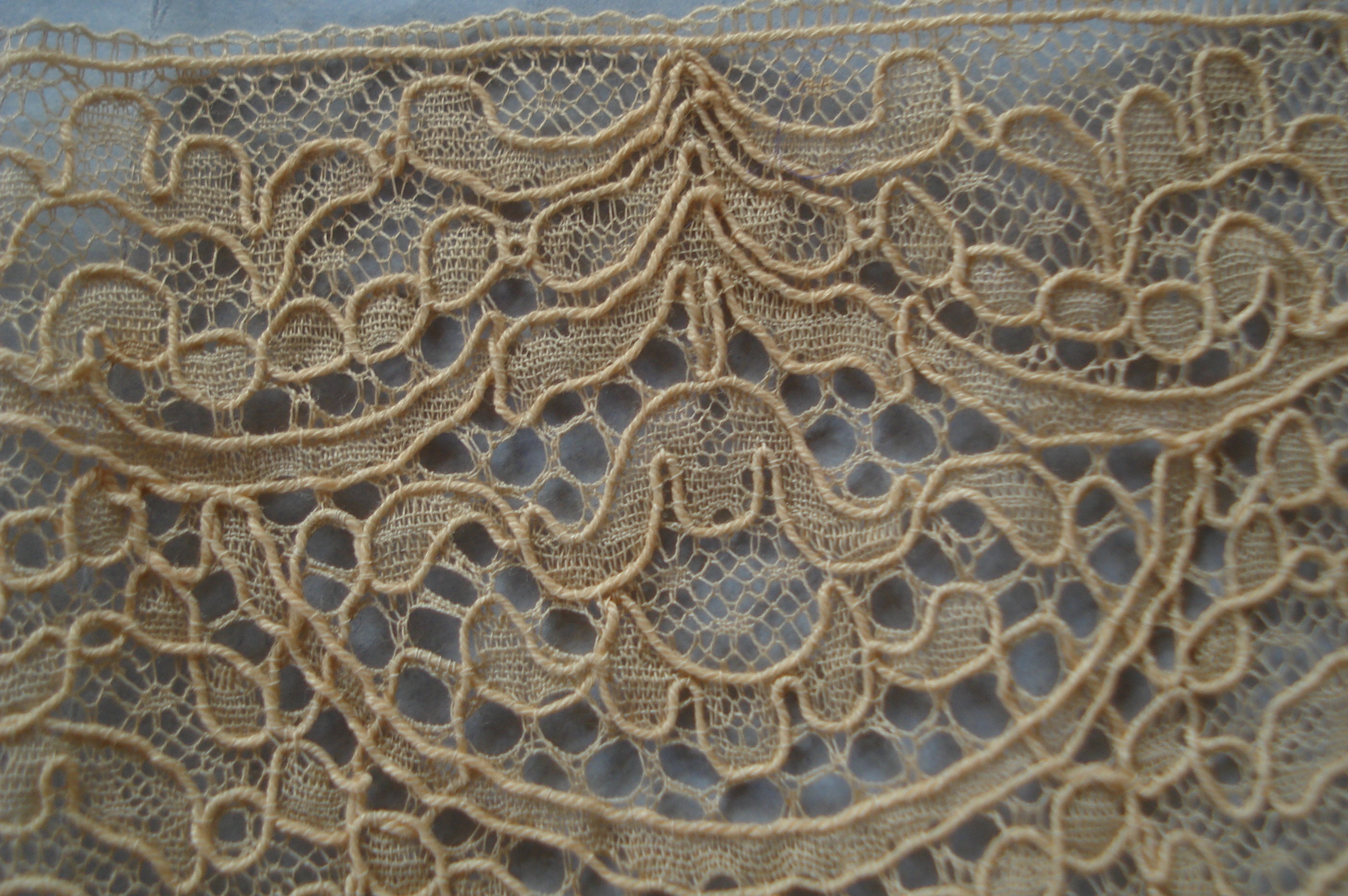 Antique French 1920s Salesman Sample Ecru Alencon Art Deco Tulle Net ...