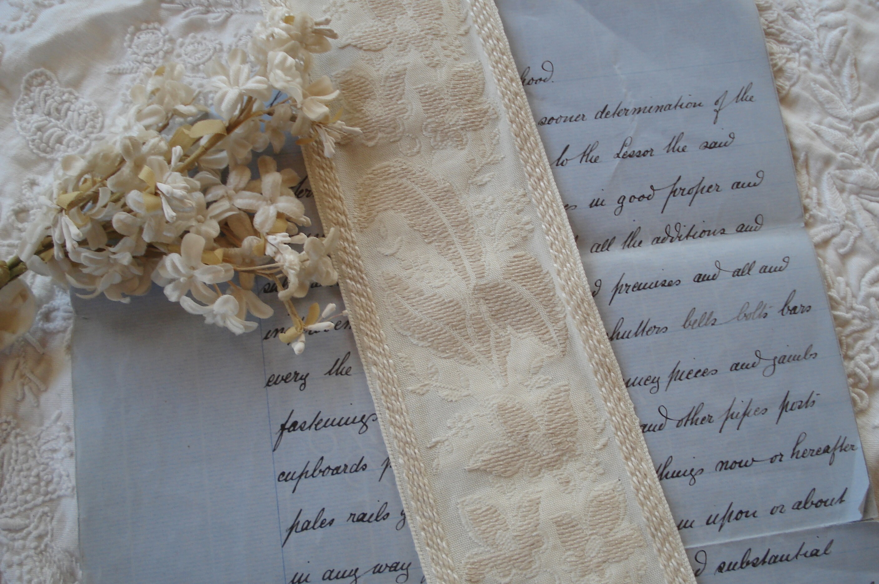 1y Antique French 3 1/4 Ivory Beige Floral Embroidered - Etsy