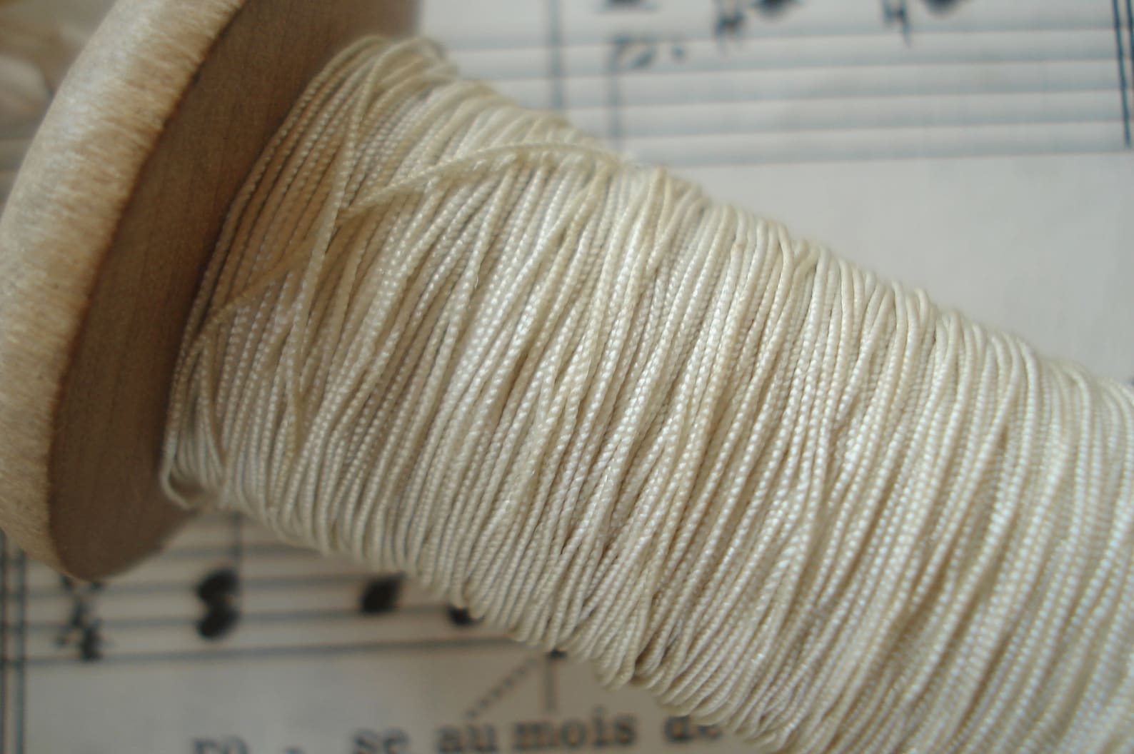 Vintage Wood Spool Soft Ivory Rayon Twist Thread Hand Sewing | Etsy