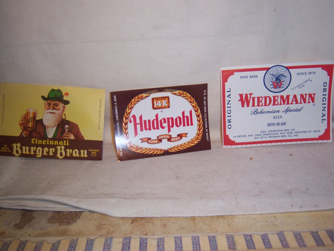 1930-60's Lot of 3 Beer Bottle Labels Burger Brau Cincinnati Oh ...