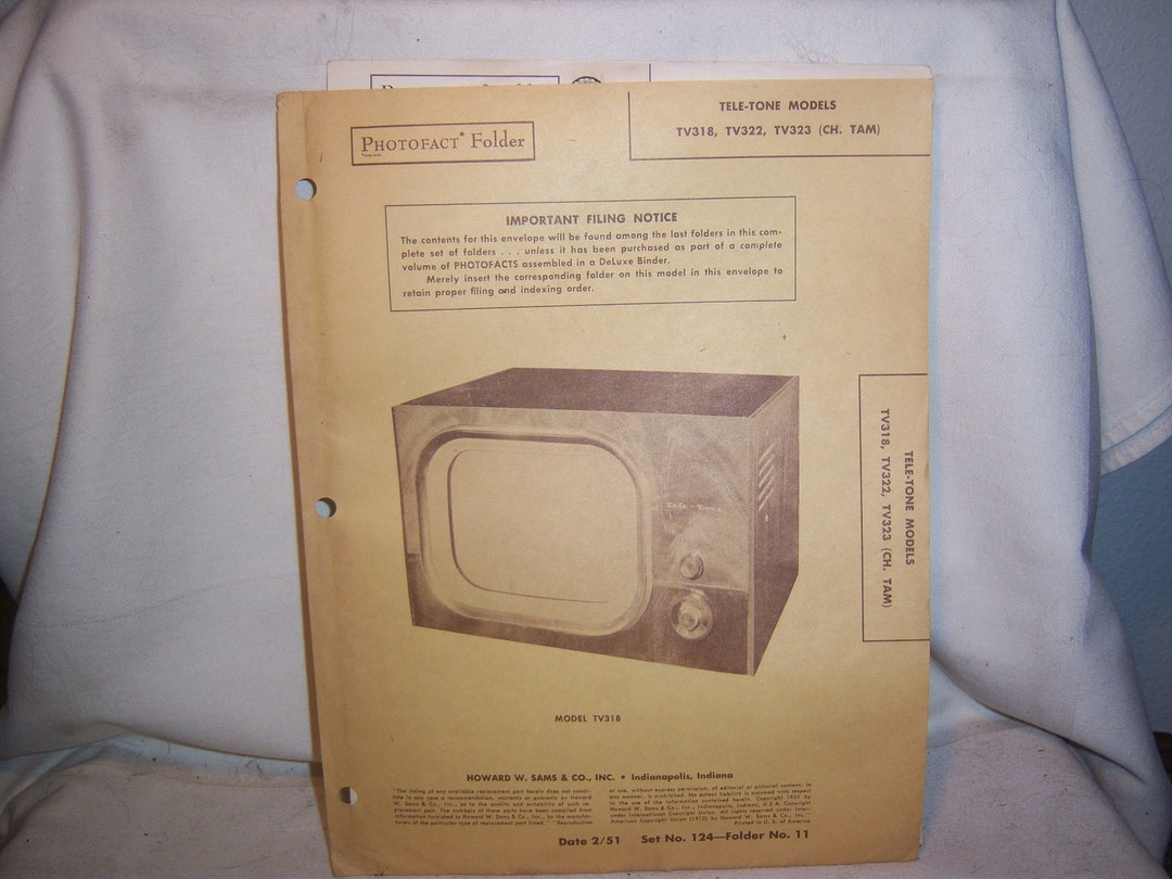 1950's Howard Sams Tele-tone TV Repair Pamphlet Catalog Manual - Etsy
