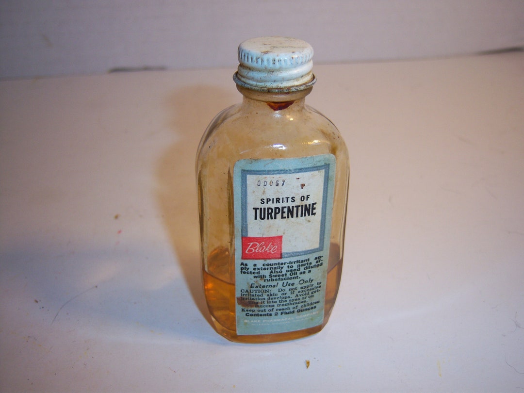 1960's Blake Pharmacal Co Spirits of Turpentine Allegan Mich 3 5/8 Inch ...
