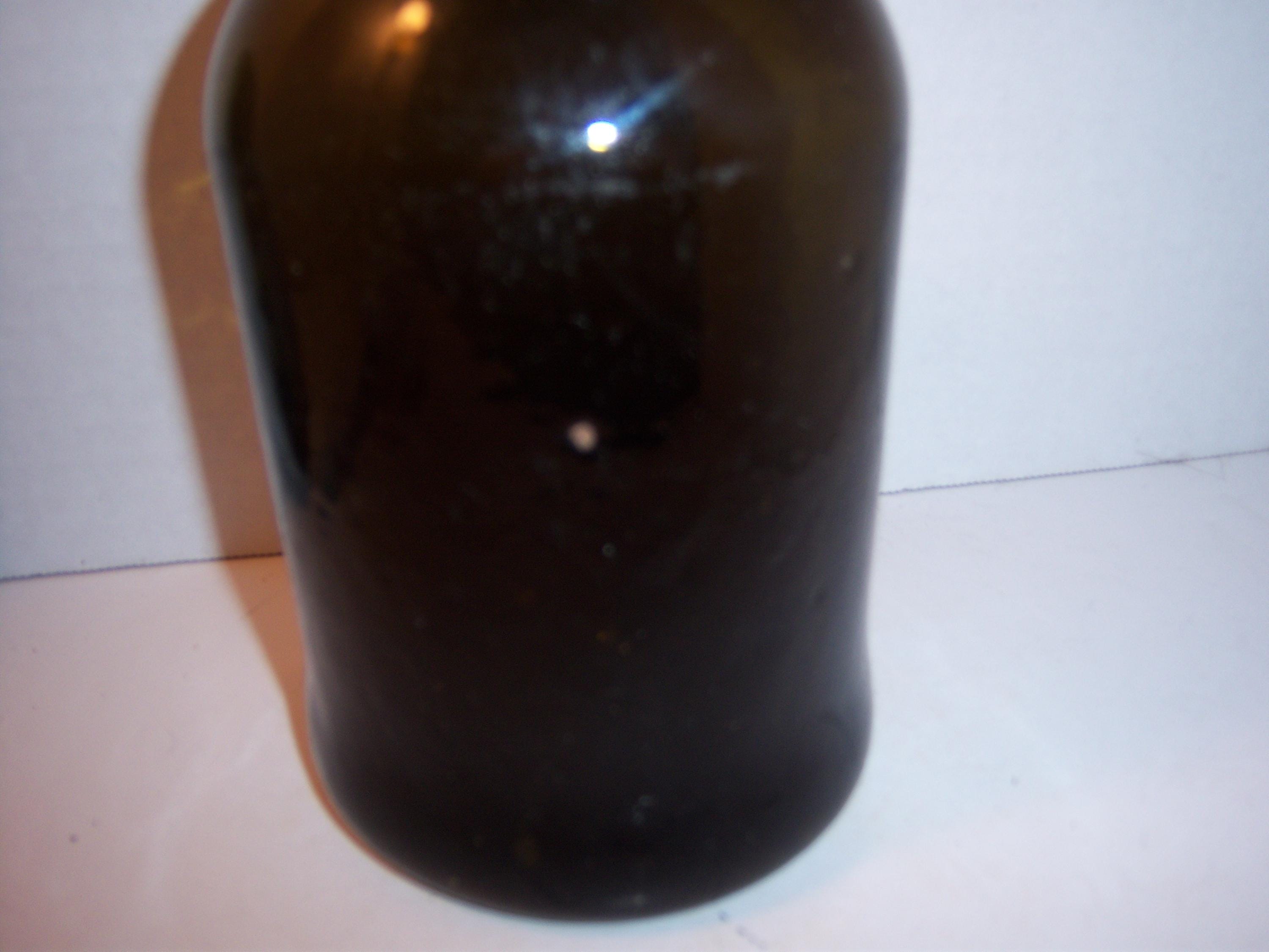 MI2 - 1750-1780's 9 1/2 Inch Tall Mallet Style Pontiled Black Glass Ale ...
