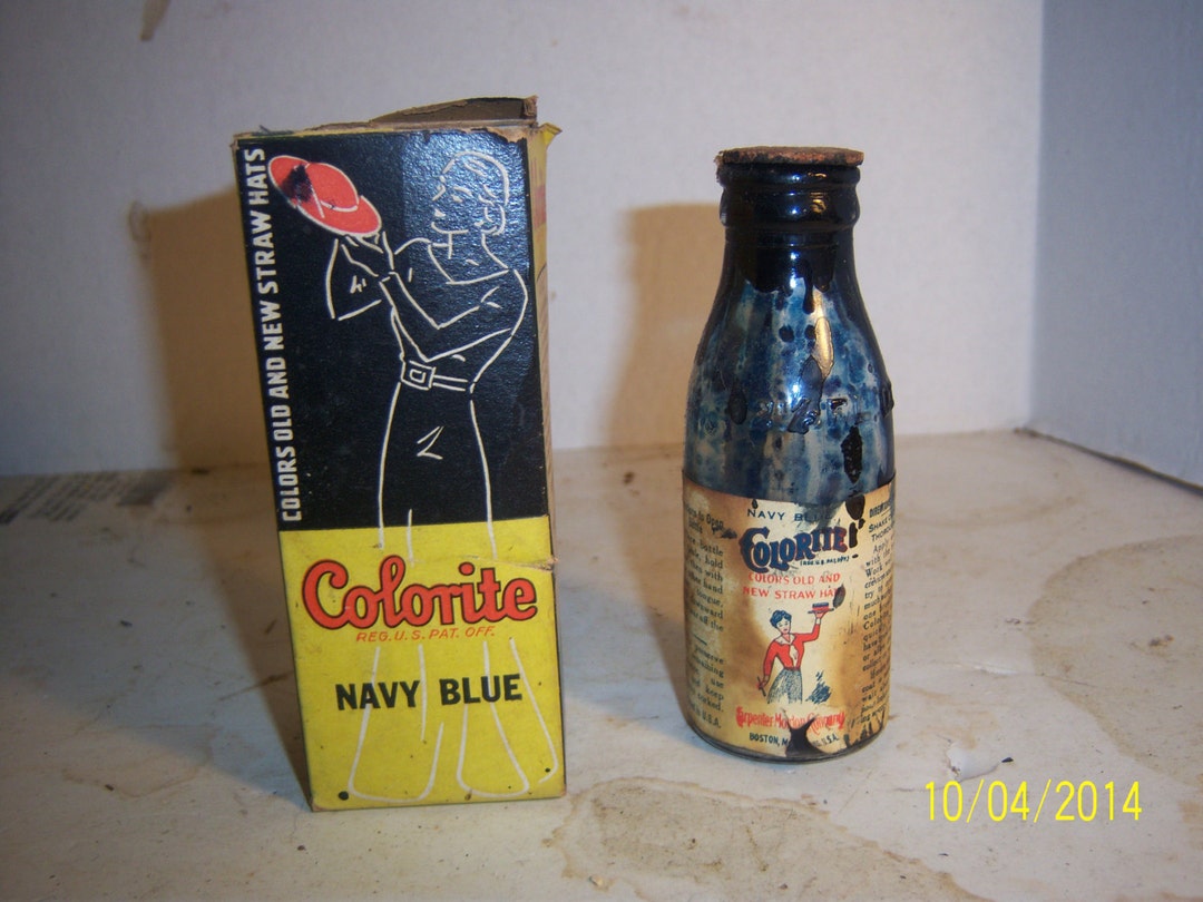 1920's Colorite Woman Straw Hat Dye Boston, Mass 4 1/2 Inches Tall ...