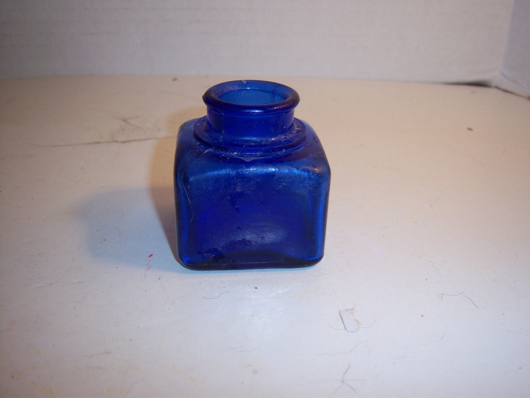 1910's Cobalt Blue Square Ink Bottle 2 1/4 Inches Tall No 6 - Etsy