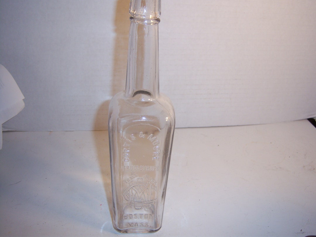 1900's Curtis & Moore Fruit Syrups Monogram Boston, Mass 10 Inch Tall ...