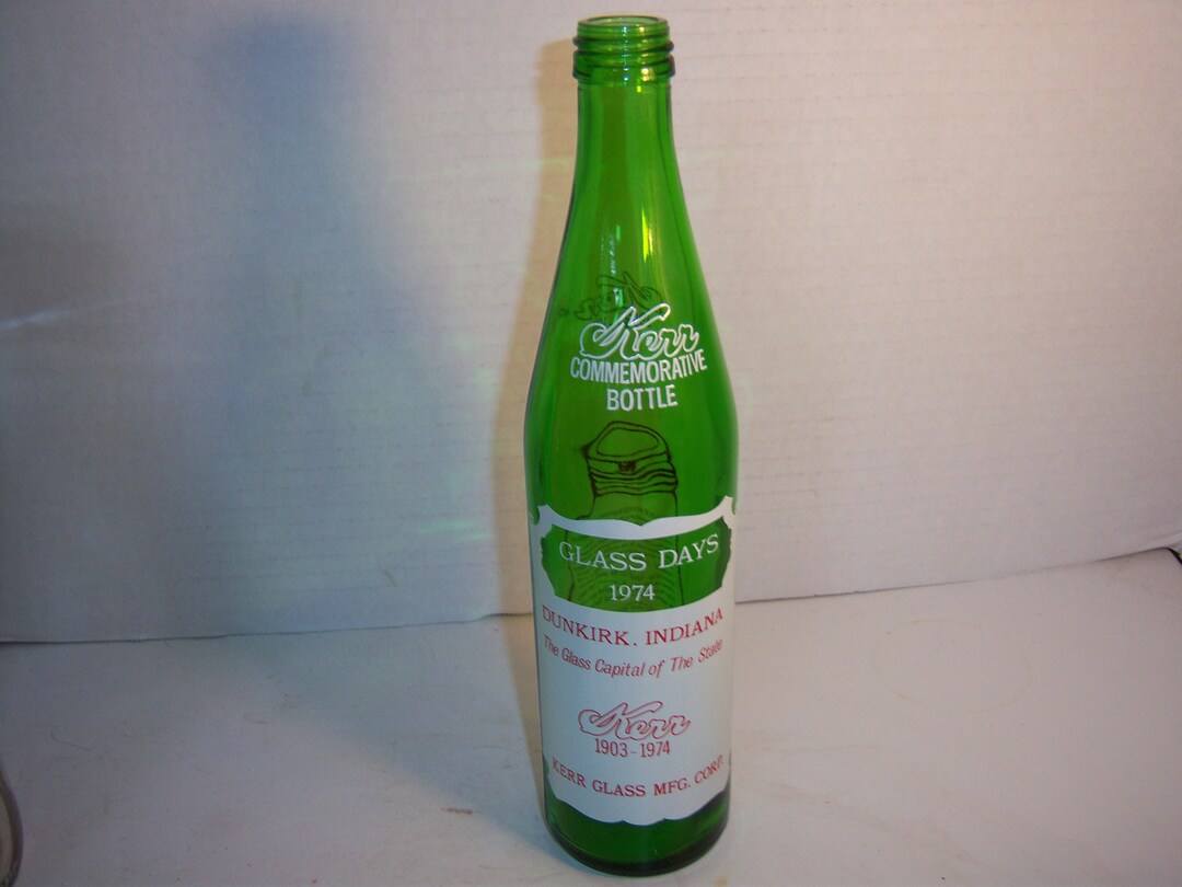 1974 Kerr Commemorative Bottle Mason Jar Dunkirk Indiana 16 Oz Aqua Acl ...