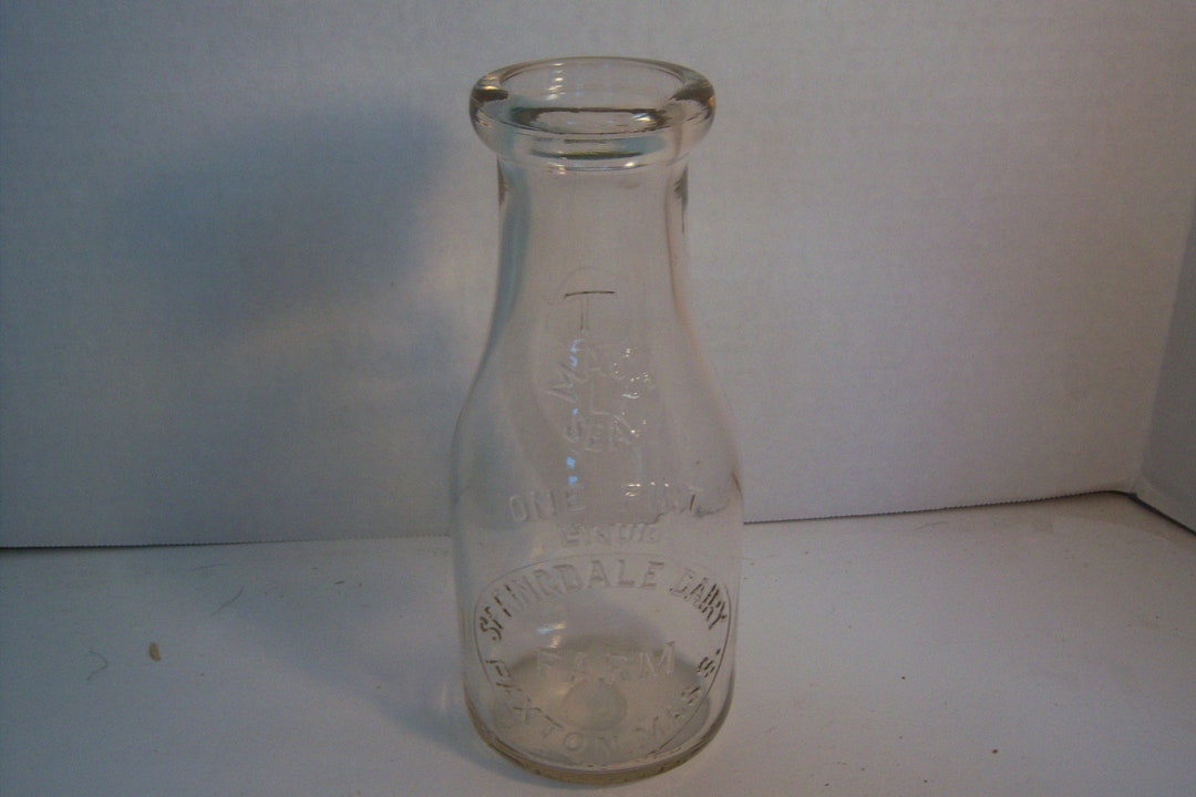 1940's Springdale Dairy Paxton Mass Clear 7 1/4 Pint Milk Bottle - Etsy