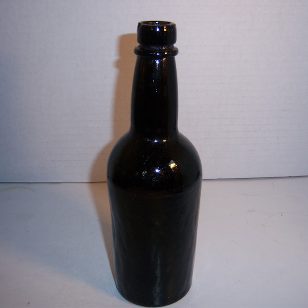 Black Glass Pontiled Bottle - Etsy