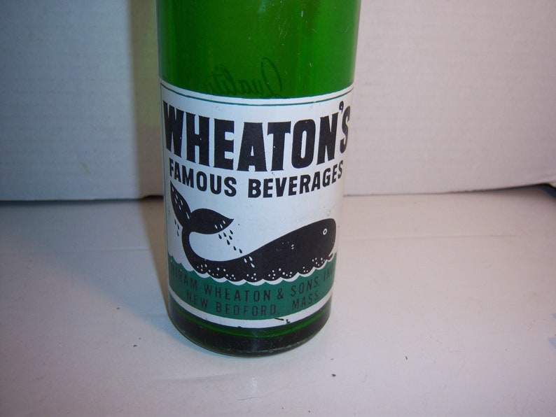 JM - 1950 Wheaton's Famous Beverage Whale New Bedford Mass GREEN ACL ...