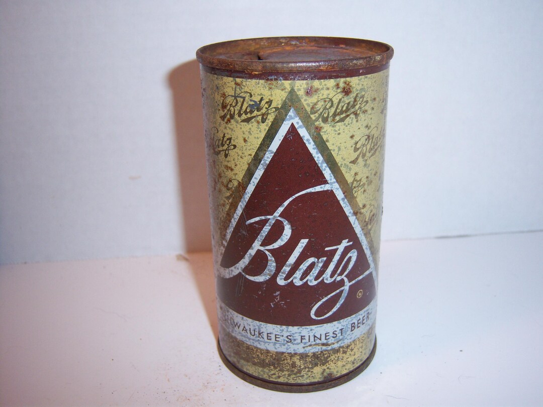 SB - 1950's Blatz Brewing Co Milwaukee Wis 12 Oz EMPTY Flat Top Steel ...