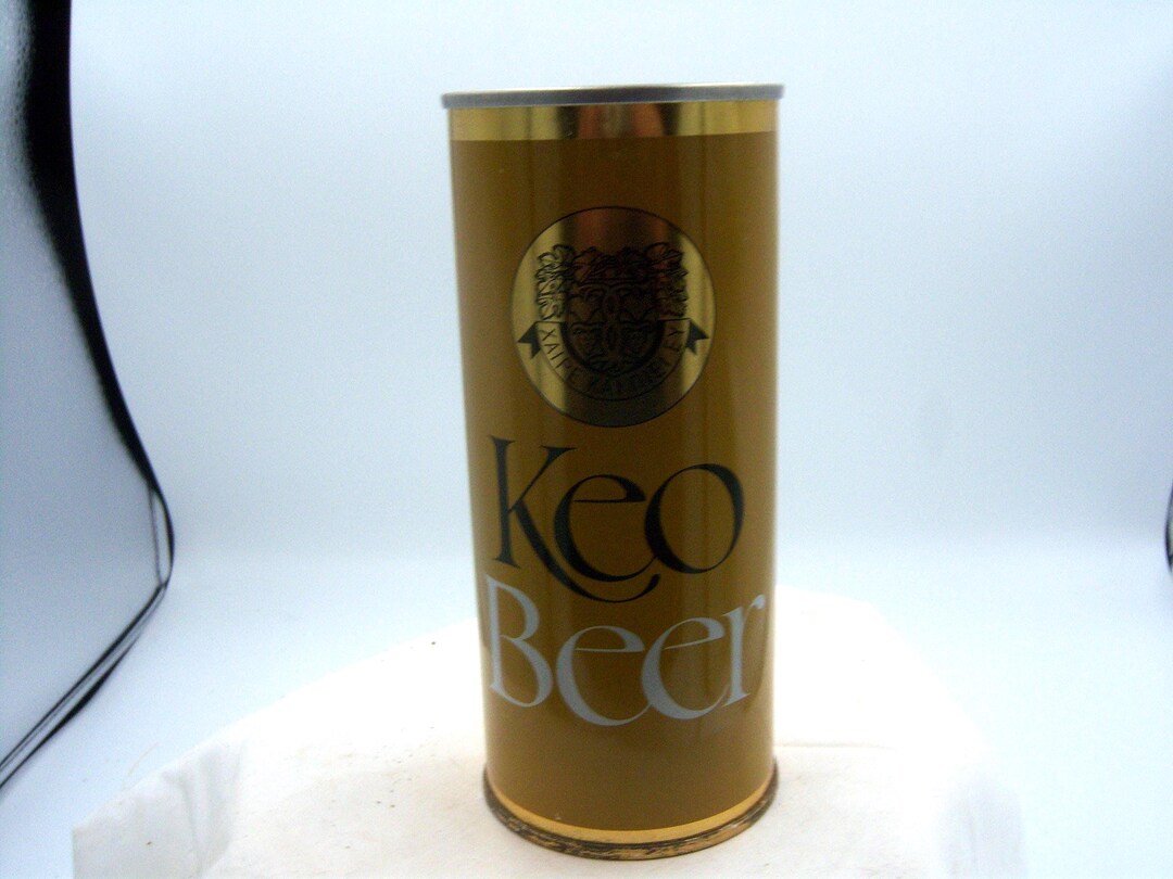 LE - 1970s Keo Beer Cyprus Ltd 15.5 Fl Oz EMPTY Pull Tab Steel Beer Can ...