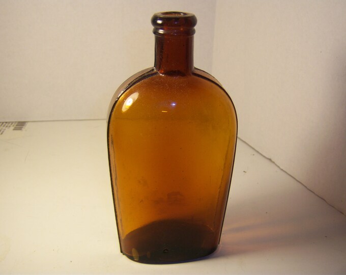 1880's Amber Pint Strap Sided Whiskey Flask Bottle - Etsy