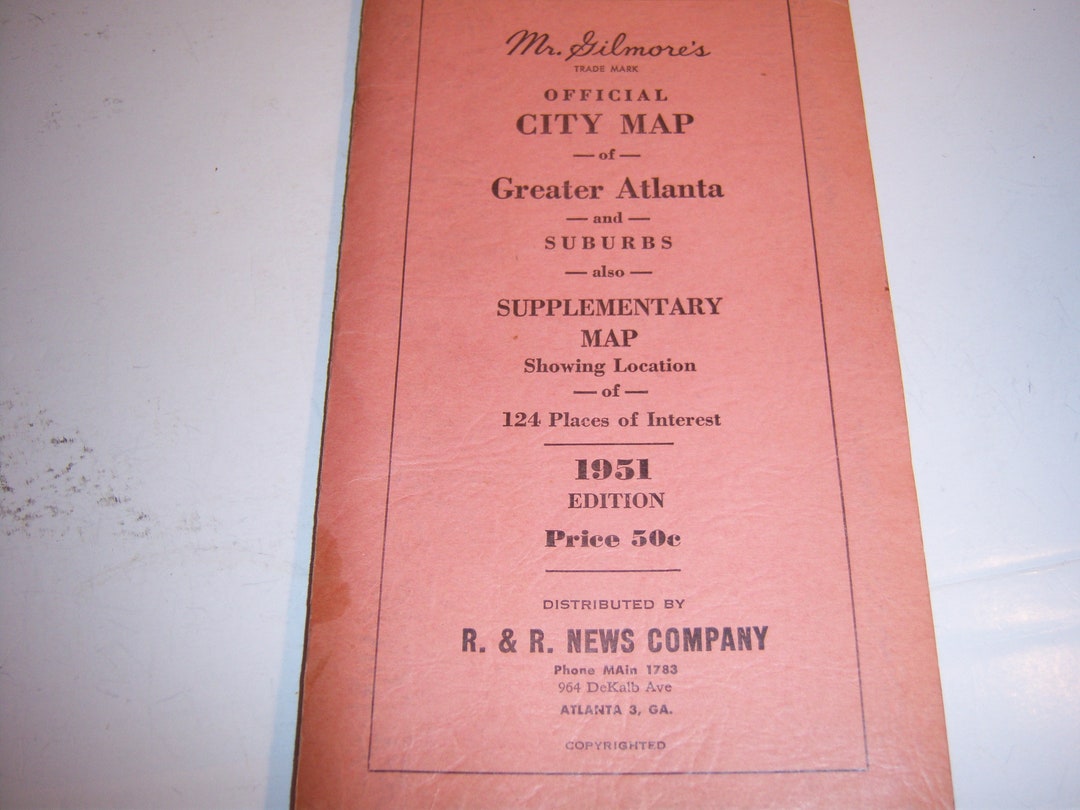 MI - 1951 Mr Gilmore's Map Co City Map of Greater Atlanta Georgia ...