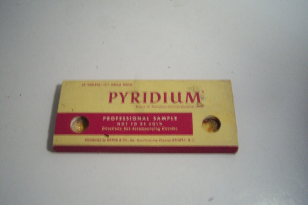 1950's Pyridium Professional Medicine Sample Merck & Co Rahway NJ 4 7/8 ...