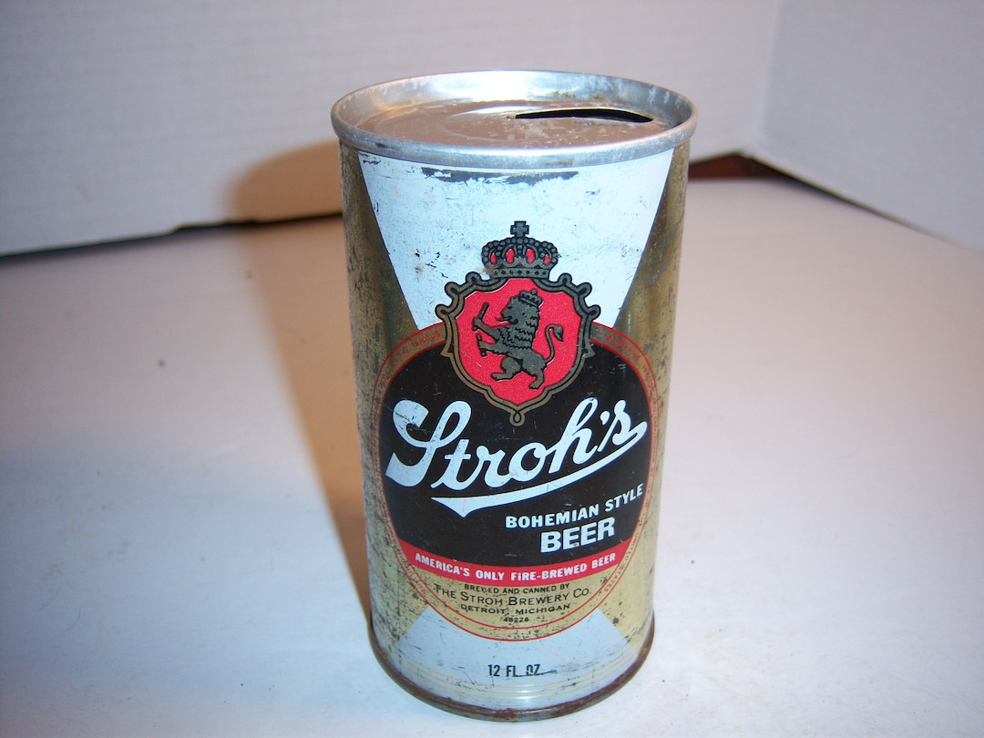 RS - 1970's Stroh's Bohemian Style Detroit Mich Beer 12 Oz EMPTY Steel ...