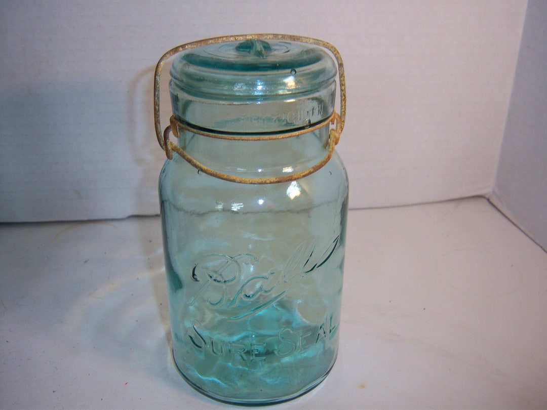 1920's Ball Sure Seal Aqua Quart Fruit Jar Bottle - Etsy