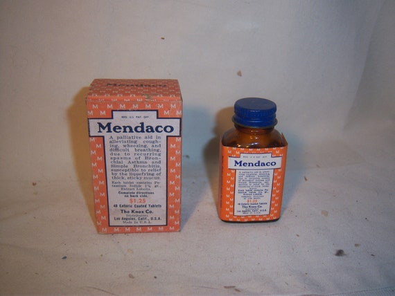 1950's The Knox Co Los Angeles Ca Mendaco Cough Medicine | Etsy