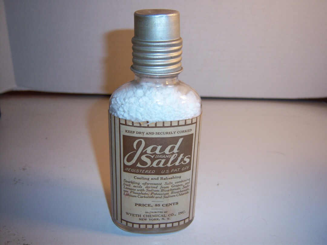 BW 1930's John Wyeth Chemical Co New York, NY JAD Salts 6 3/8 Inch Tall ...