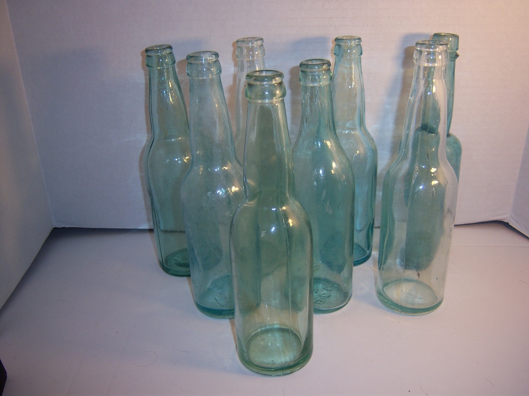 JS - 1900-30's Lot of Plain Blue Aqua Soda EMPTY Beer Bottles 9 - 9 1/2 ...