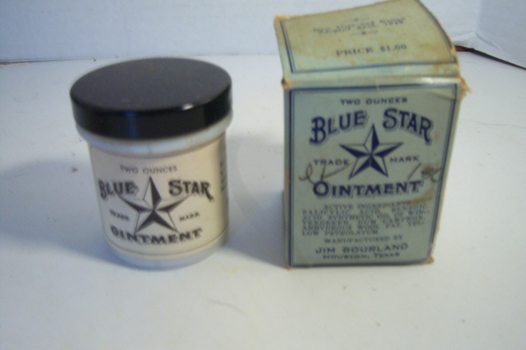 WVA 1940's Blue Star Ointment Jim Bourland Houston Texas 2 1/2 Inch ...