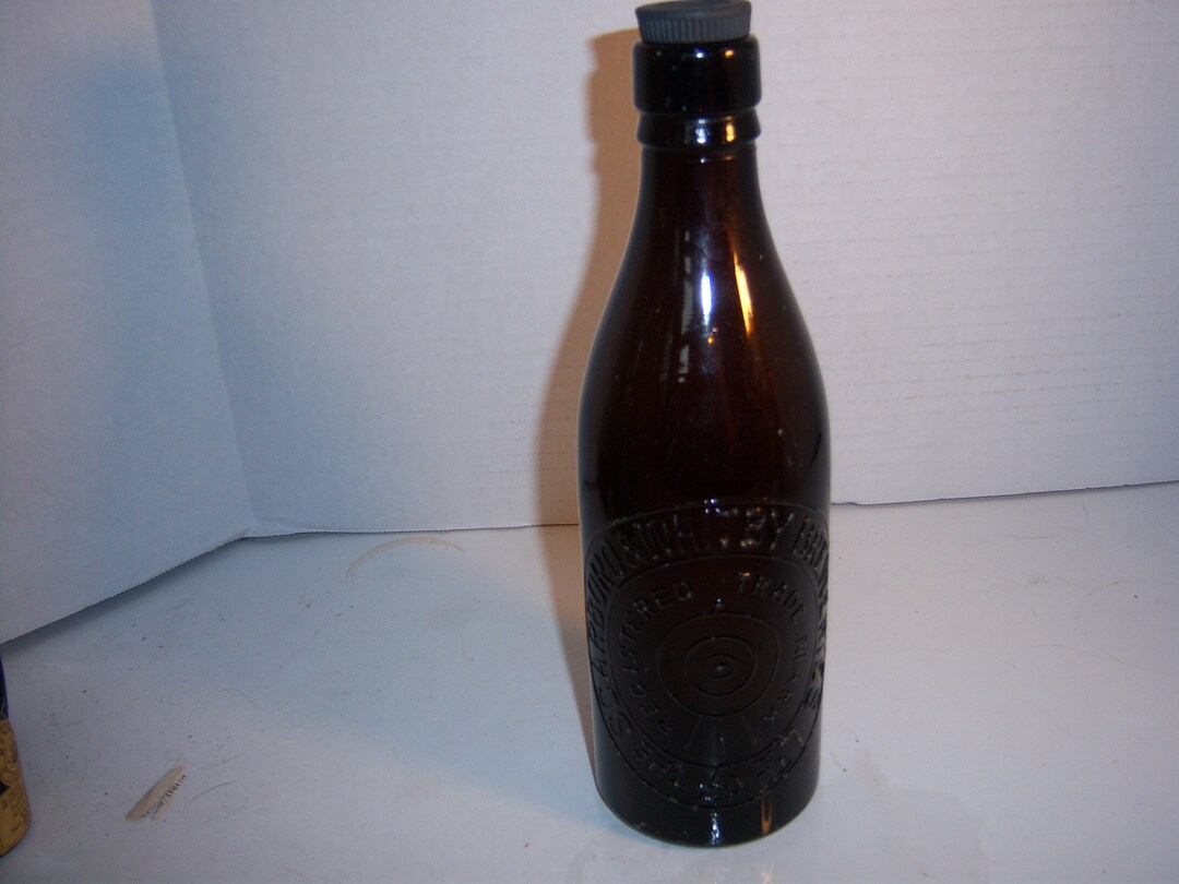 LB - 1930's Amber Scarborough & Whitby Breweries England 9 3/4" EMPTY ...