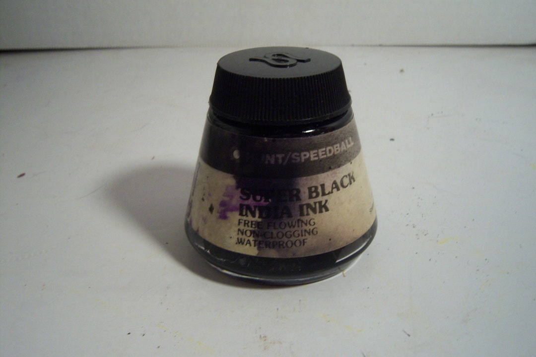 1960's Hunt/speedball Super Black India Ink Statesville NC 2 1/8 Inch ...