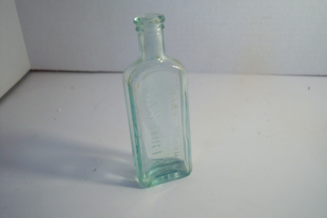 1920's Baby Brand Castoria 6 Inch Aqua Medicine Bottle Druggist ...