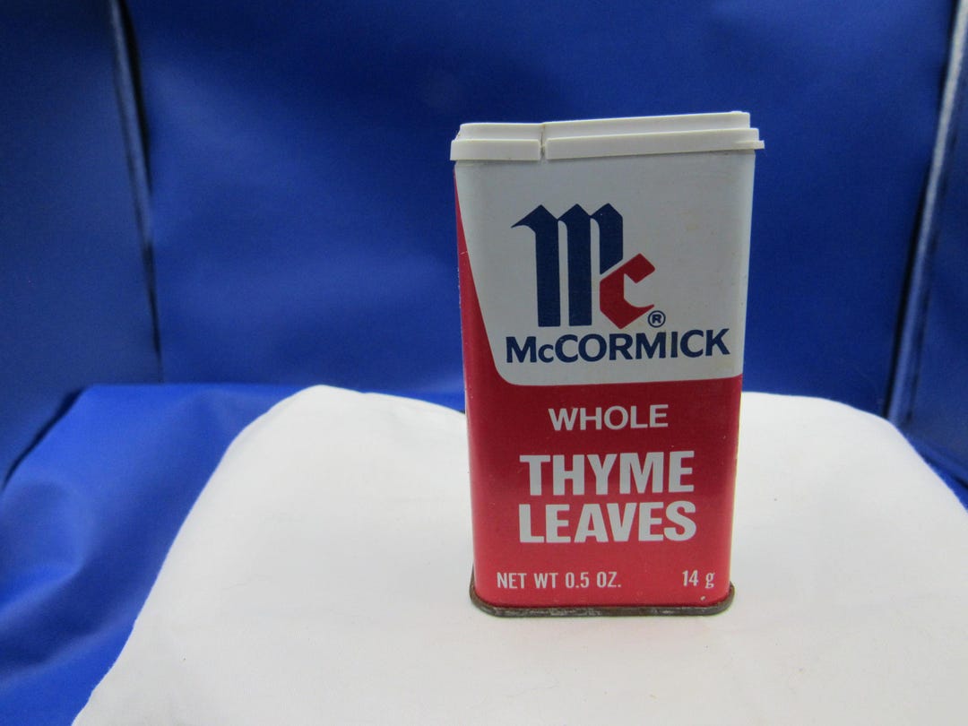 JG1 - 1990's Mccormick Thyme Leaves Baltimore Md 3 1/4" Metal Spice ...