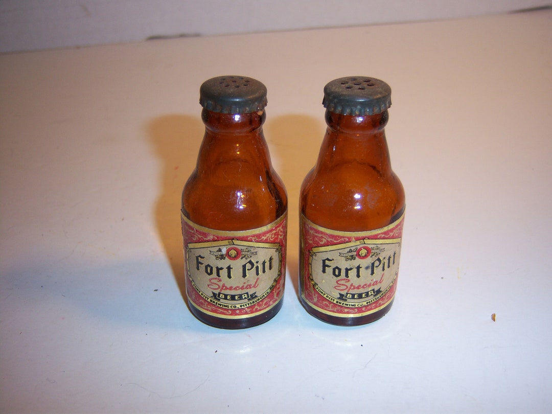 1950's Pair of Fort Pitt Beer Ale Pittsburgh, Pa Sample 3 Inch Amber ...