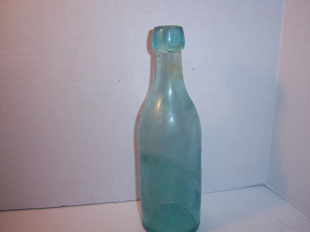 KN1 - 1880's Connor & Mcquaide Philada Pa Aqua 9 1/8 Inch Blob Top ...