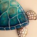 Blue Metal Sea Turtle Large - Etsy