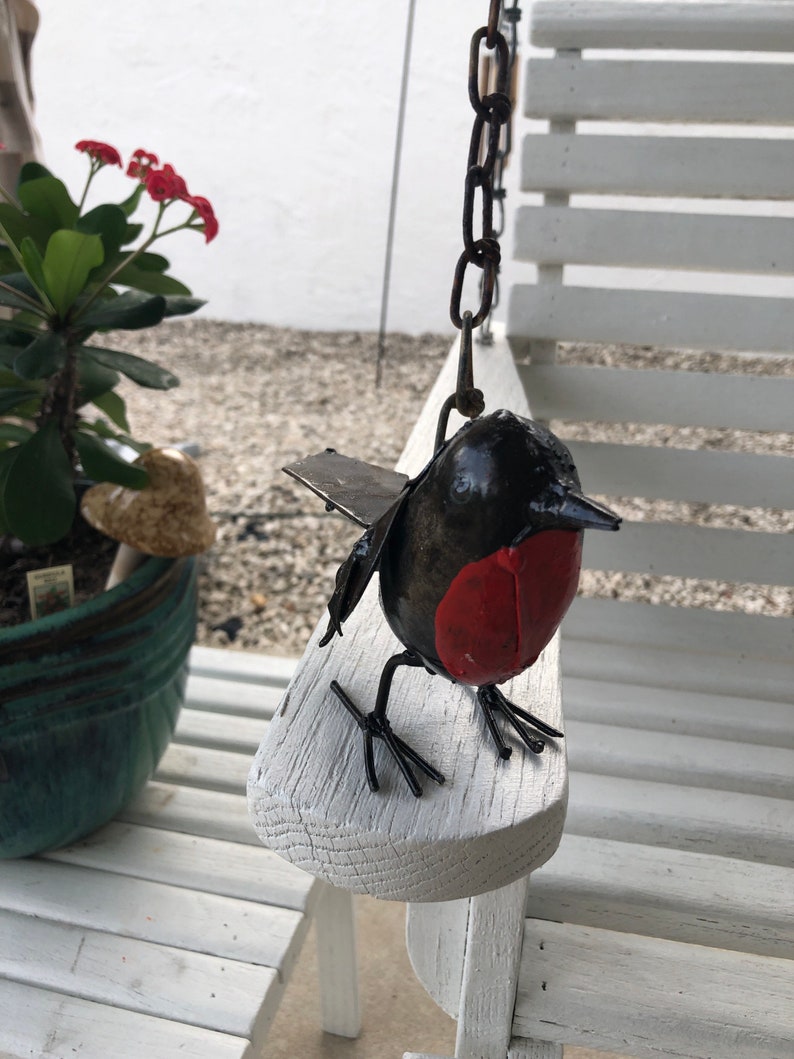 Recycled Metal Robin Sculpture | Etsy