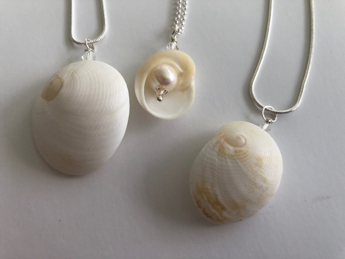 Pearl With Baby's Ear Shell Necklace - Etsy