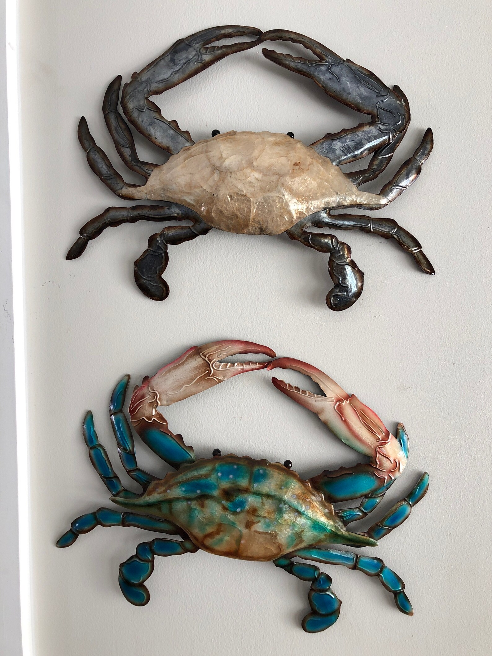 Gray Metal Capiz Shell Crab | Etsy