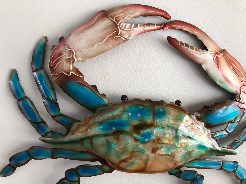 Gray Metal Capiz Shell Crab | Etsy