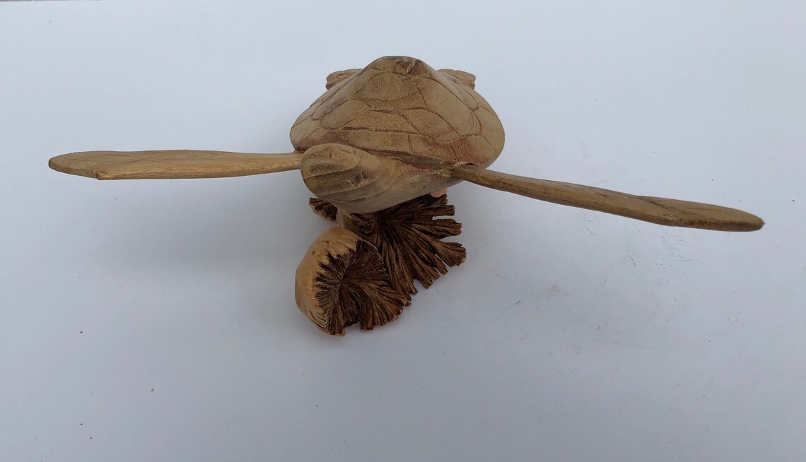 Carved Wood Sea Turtle | Etsy